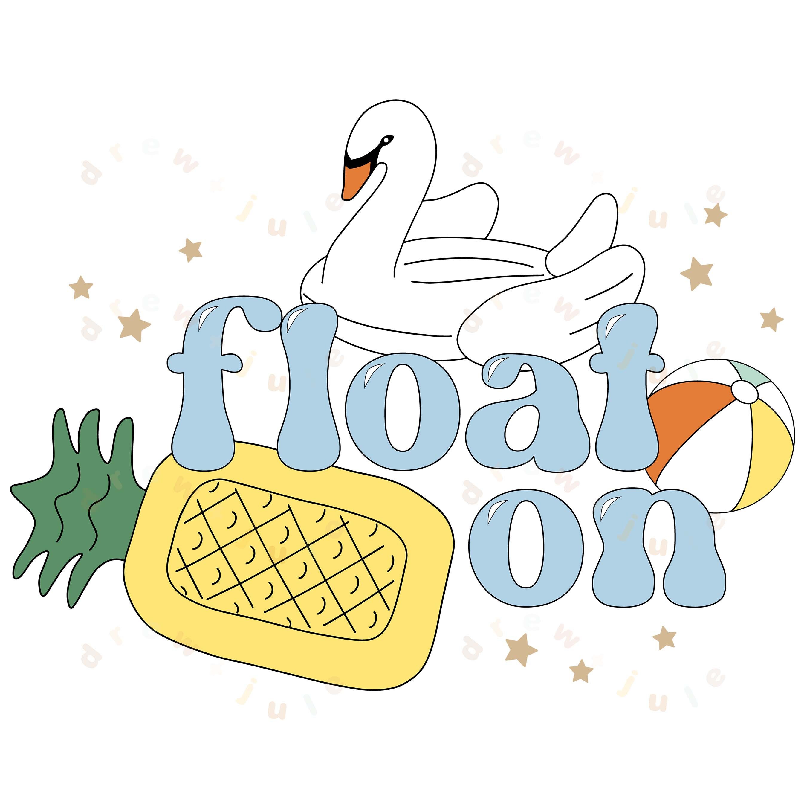 Float on Design Blue / PNG Sublimation Digital Download / Retro Boho ...