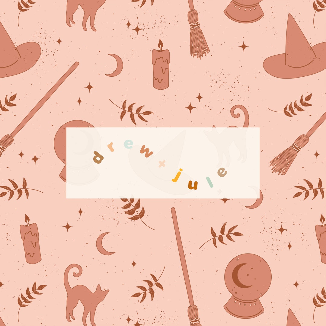 Wicked Magical - Pink / Seamless Pattern Digital Download / Retro ...