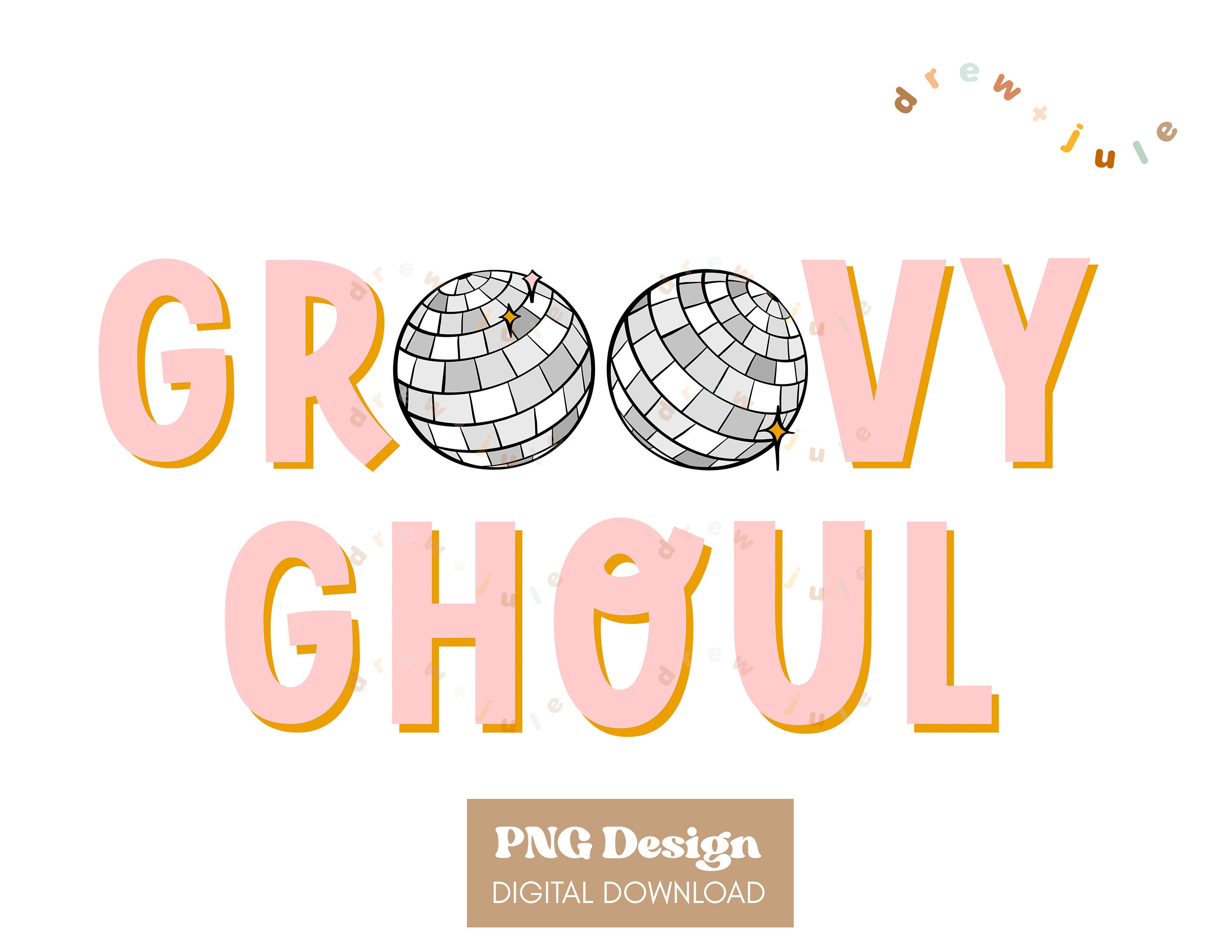 Groovy Ghoul / PNG Sublimation Digital Downloads / Retro Boho Pink ...