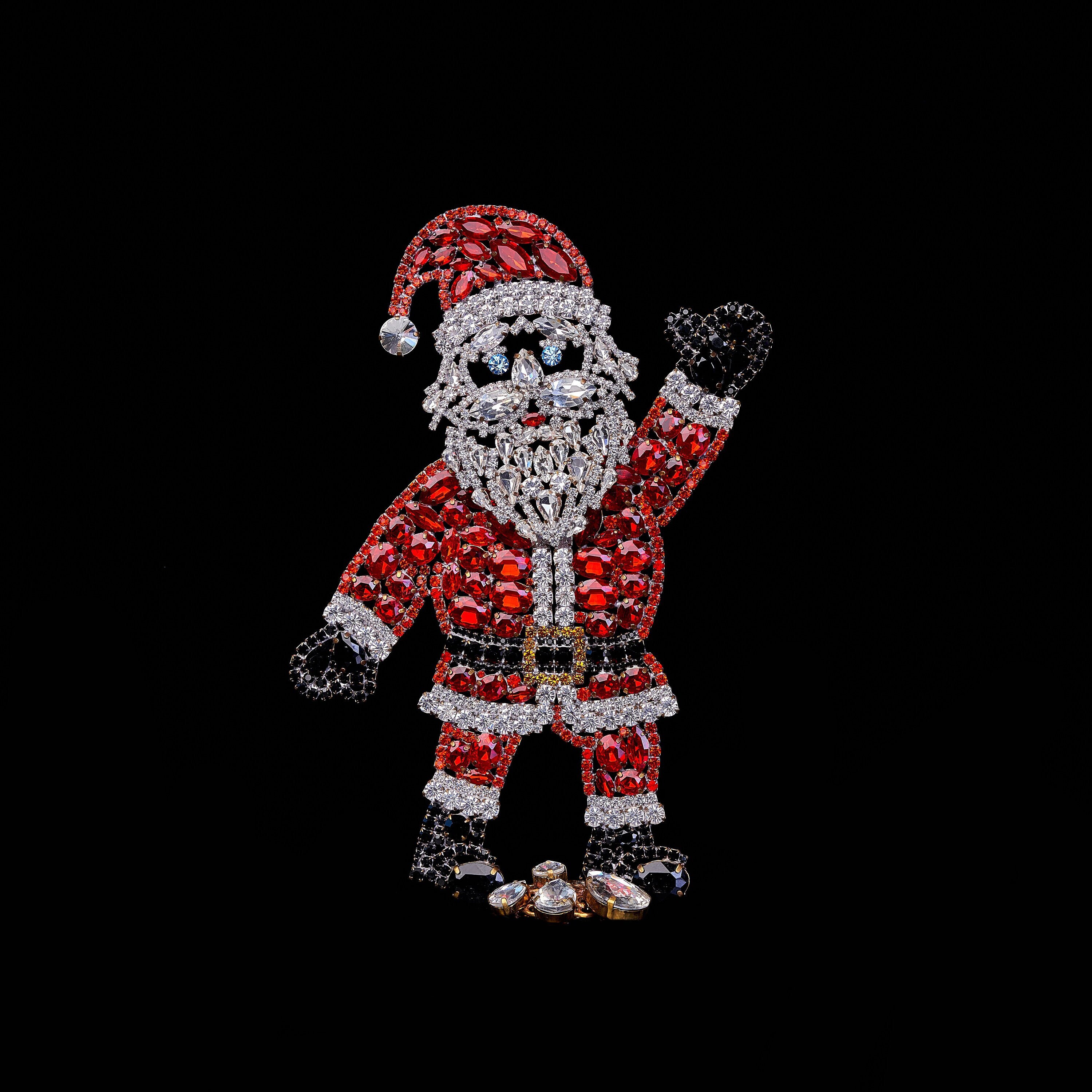 savings Waving Santa Claus (Red, Clear, Black), Handmade Santa Claus ...
