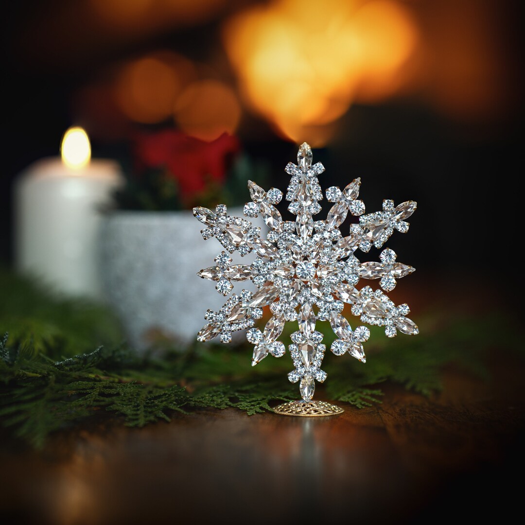Crystal Wonderland: Handcrafted Christmas Star With Rhinestone Crystals ...