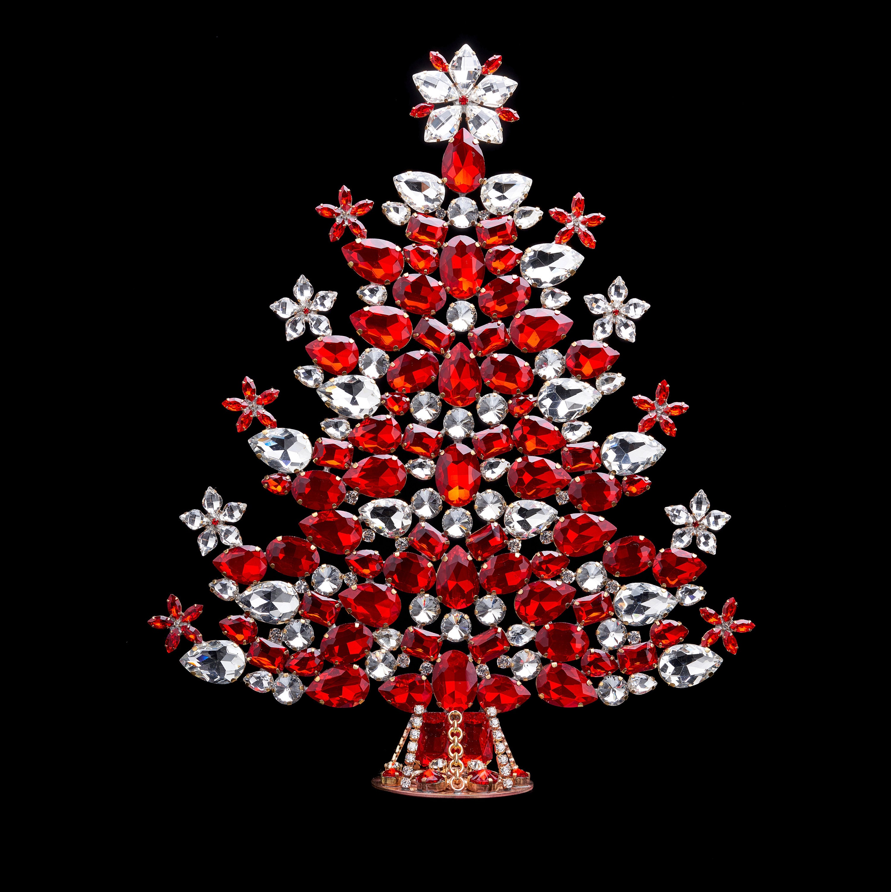 Beautiful Symmetrical Table Top Xmas Tree, Handcrafted With Clear, LT ...