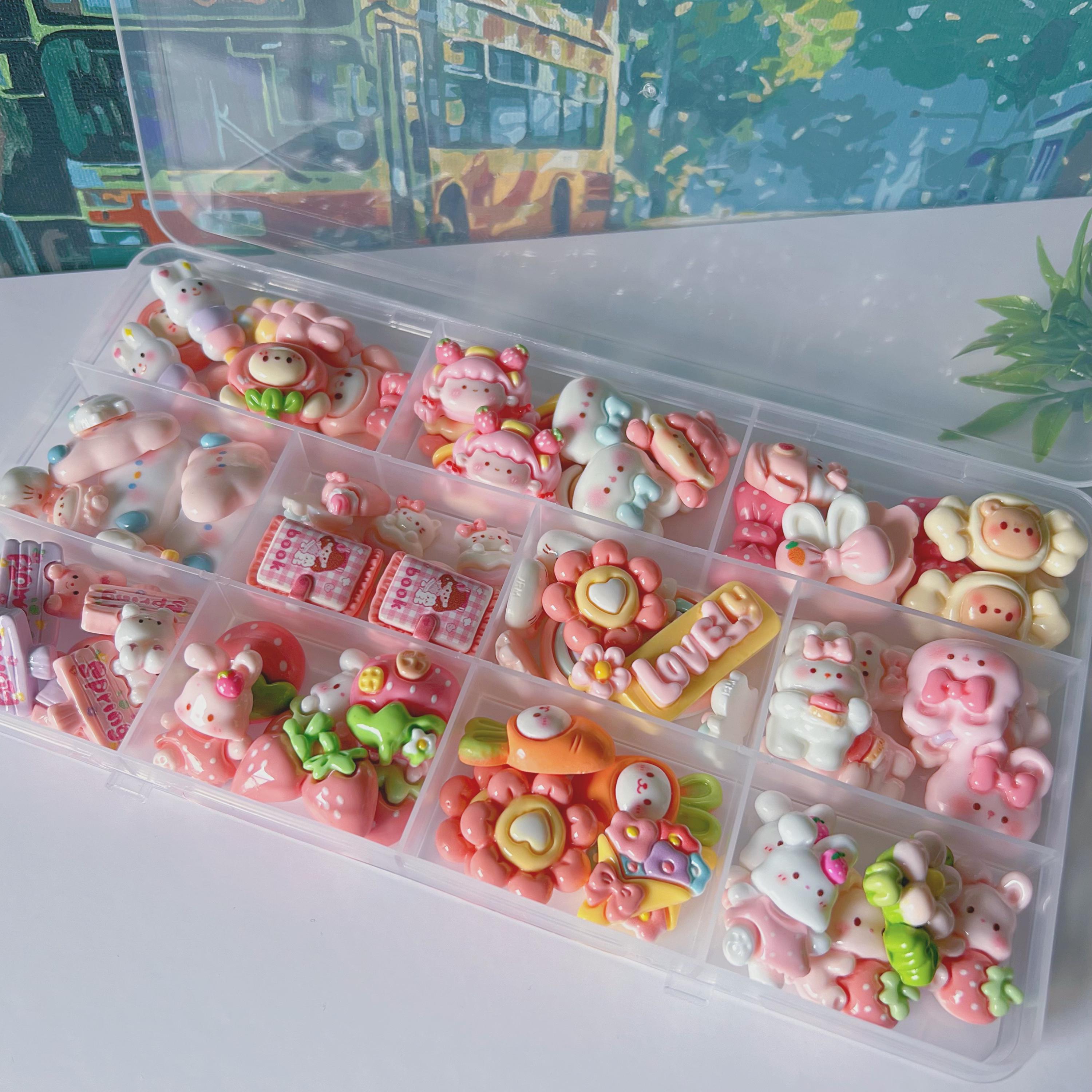 80 Kawaii Pink Resin Charms – Cute Craft Embellishments for DIY Phone ...