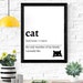 Cat Dictionary Definition Print - Funny Printable Wall Art - Funny ...