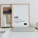 Cat Dictionary Definition Print Funny Printable Wall Art Funny Print ...