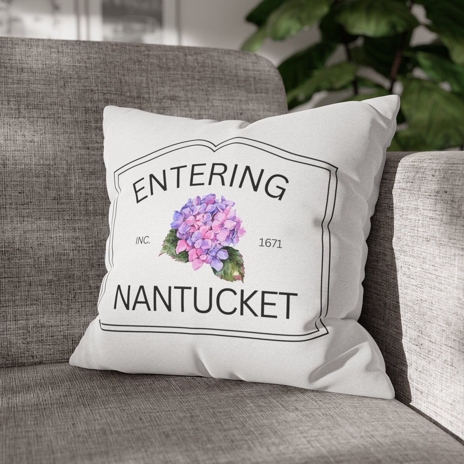 Entering Nantucket - Hydrangeas - Square Pillow Case - Cape Cod Home ...