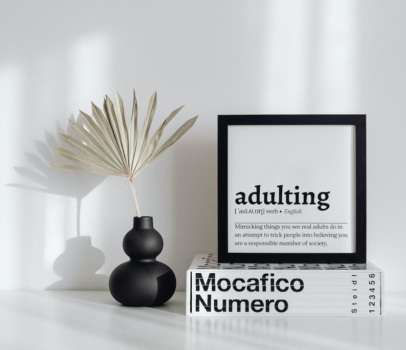 Adulting Dictionary Definition Print - Funny Printable Wall Art - Funny ...