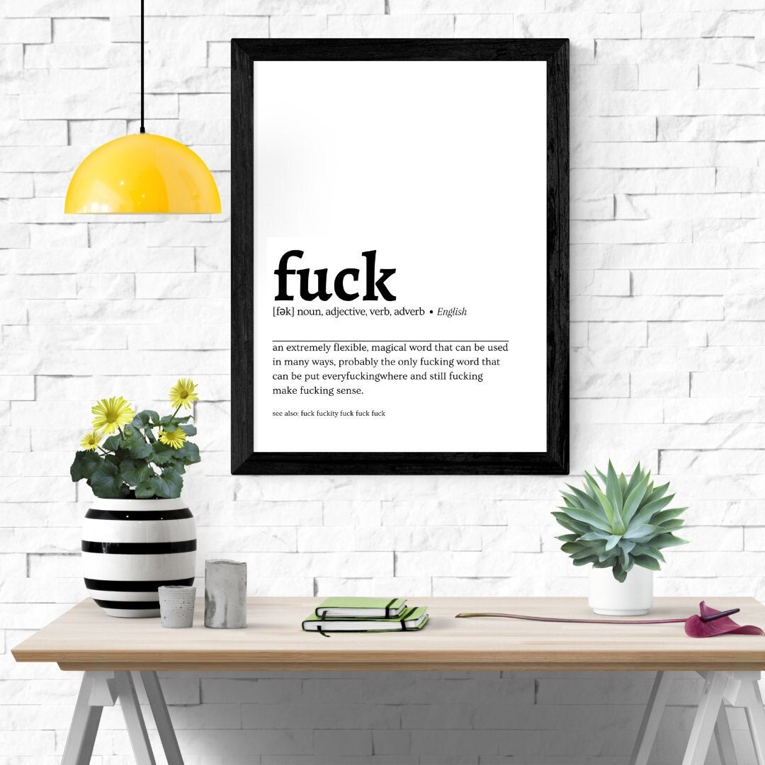 Fuck Dictionary Definition Print - Funny Printable Wall Art - Fuck ...