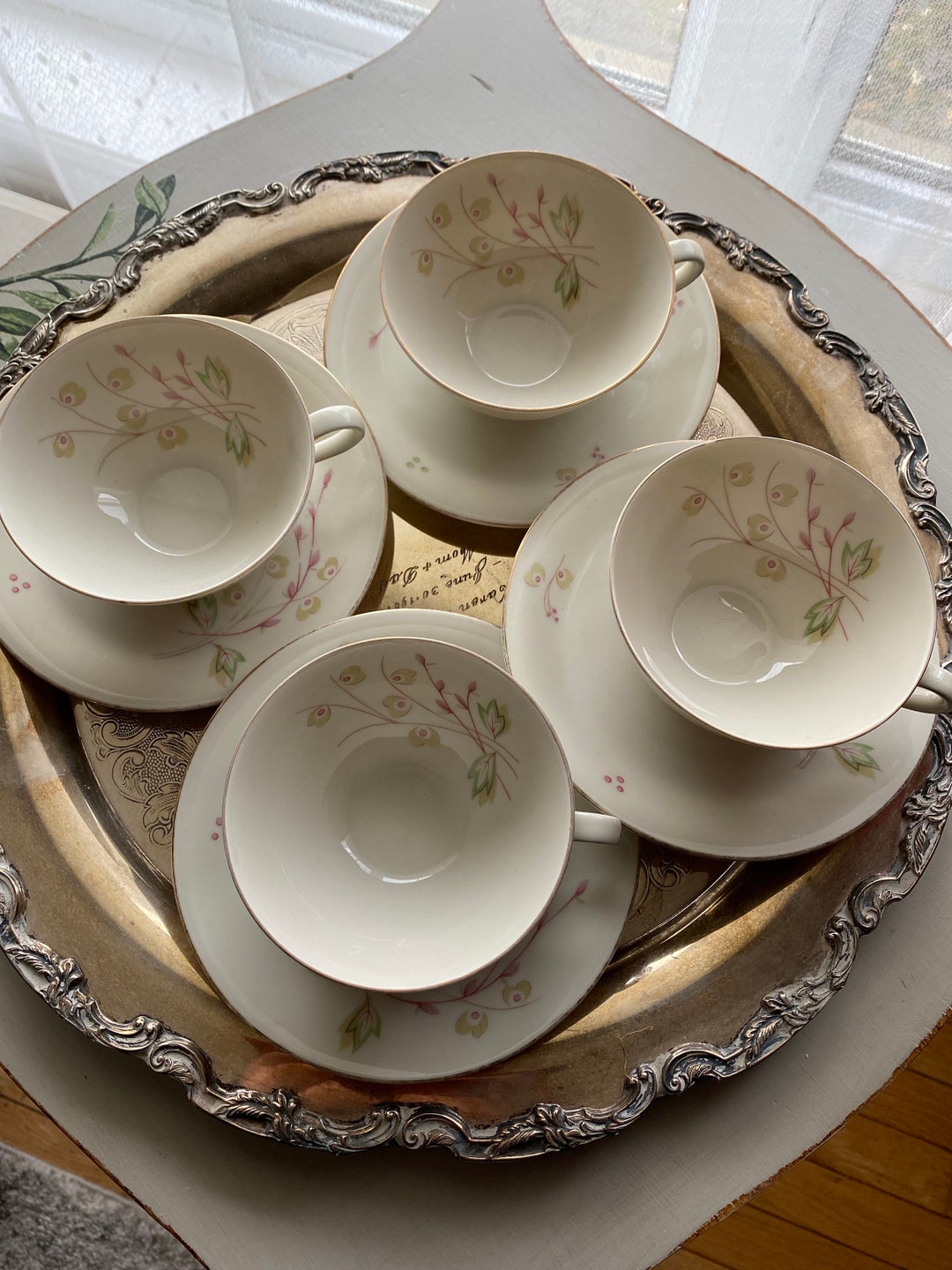 Vintage Eschenbach Bavaria Tea Cups and Saucers: Floral Bone China, Set ...