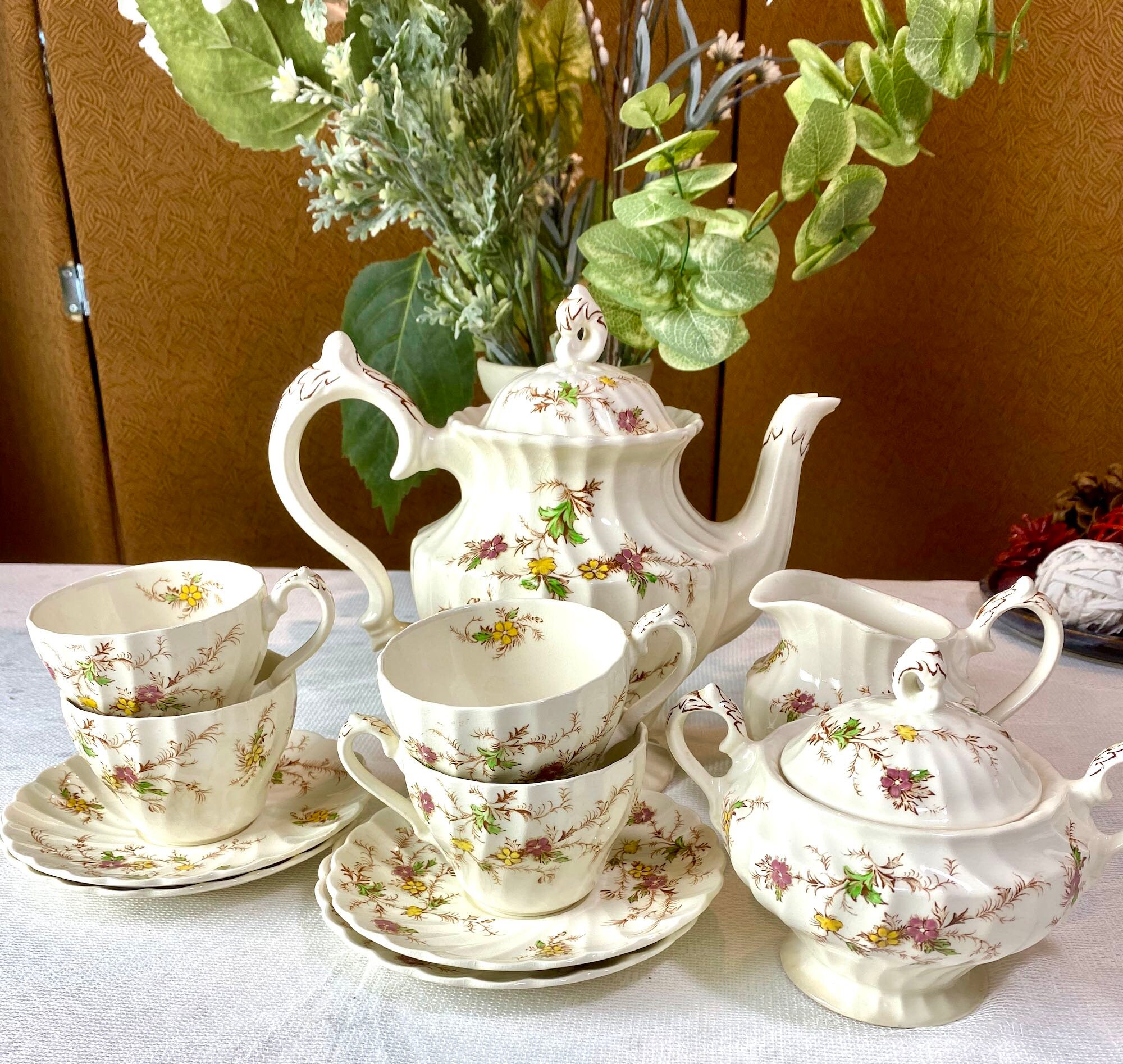 Heritage Myott Tea Service, Vintage With 4 Cups and Saucers, Tea Pot ...