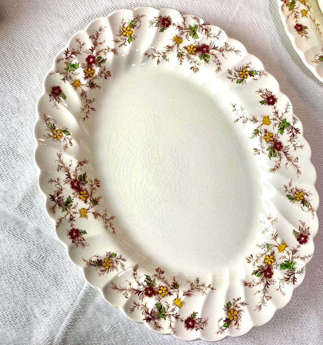 Rare, Mcm,heritage by Myott, Hand Engraved China Serving Platter and ...