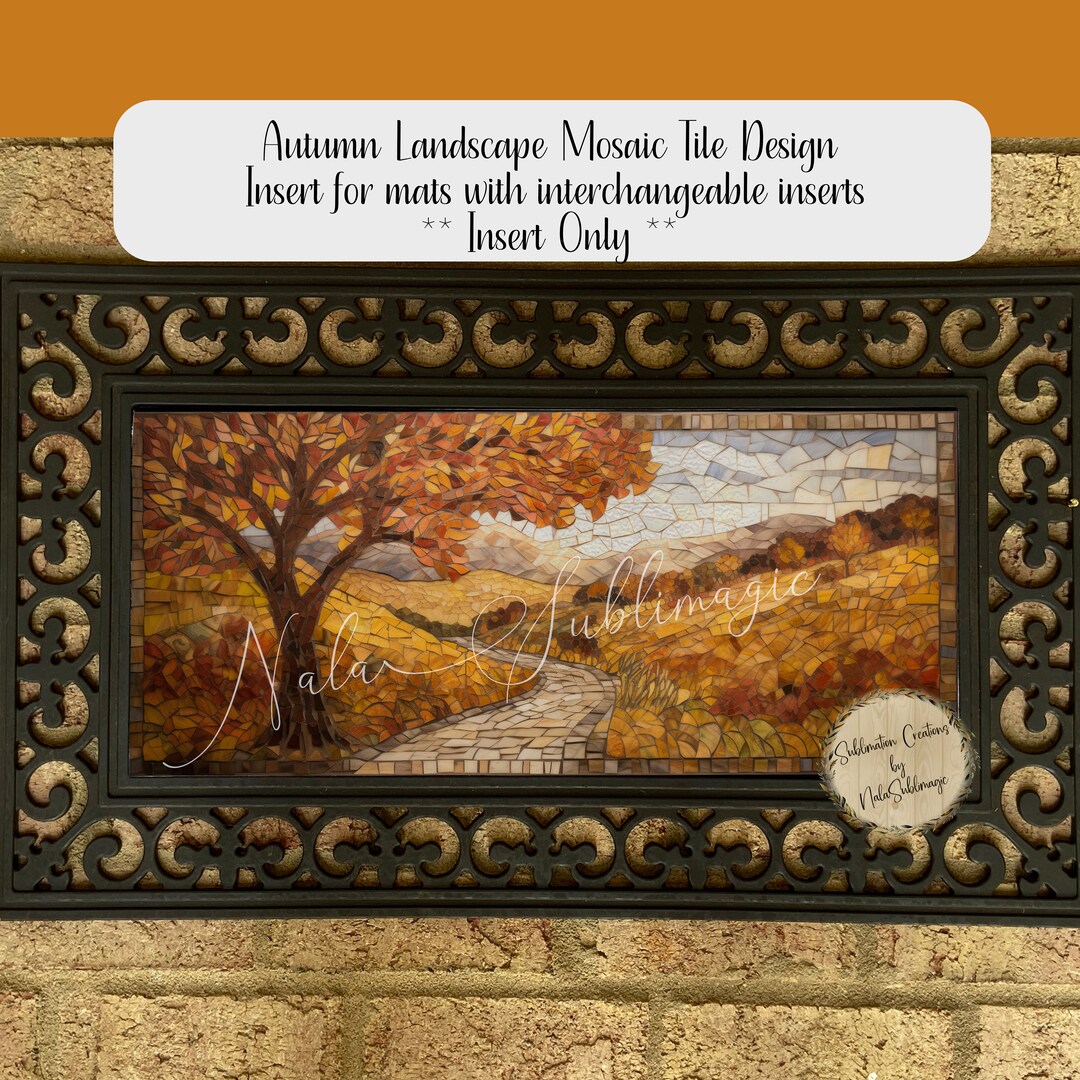 Autumn Mosaic Tile Design Doormat Insert 22w X 9.8h Custom Made ...