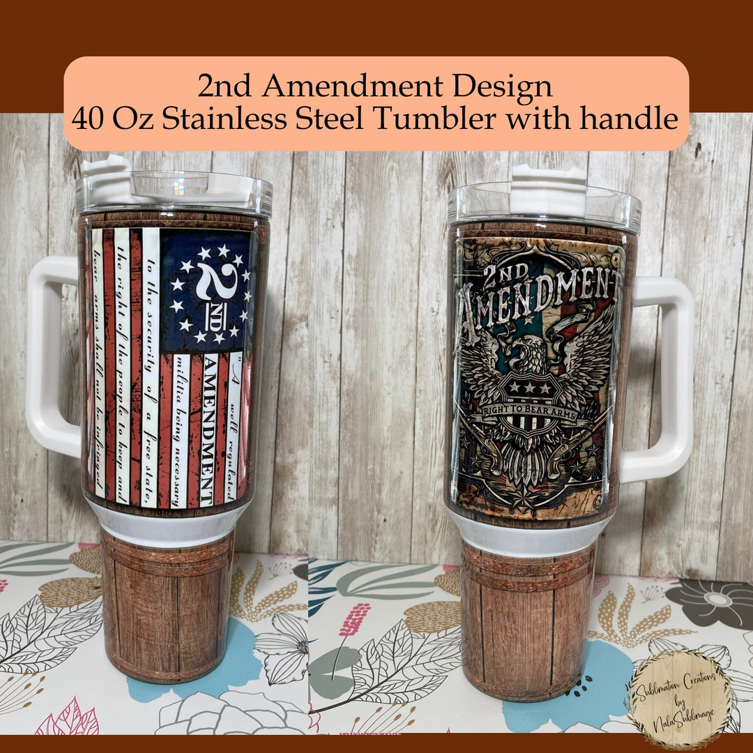 2nd Amendment Design on a 40 Ounce With Handle Handmade - Etsy