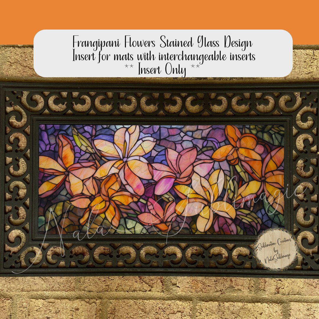 Frangipani Flowers Stained Glass Design Doormat Insert -custom Made ...