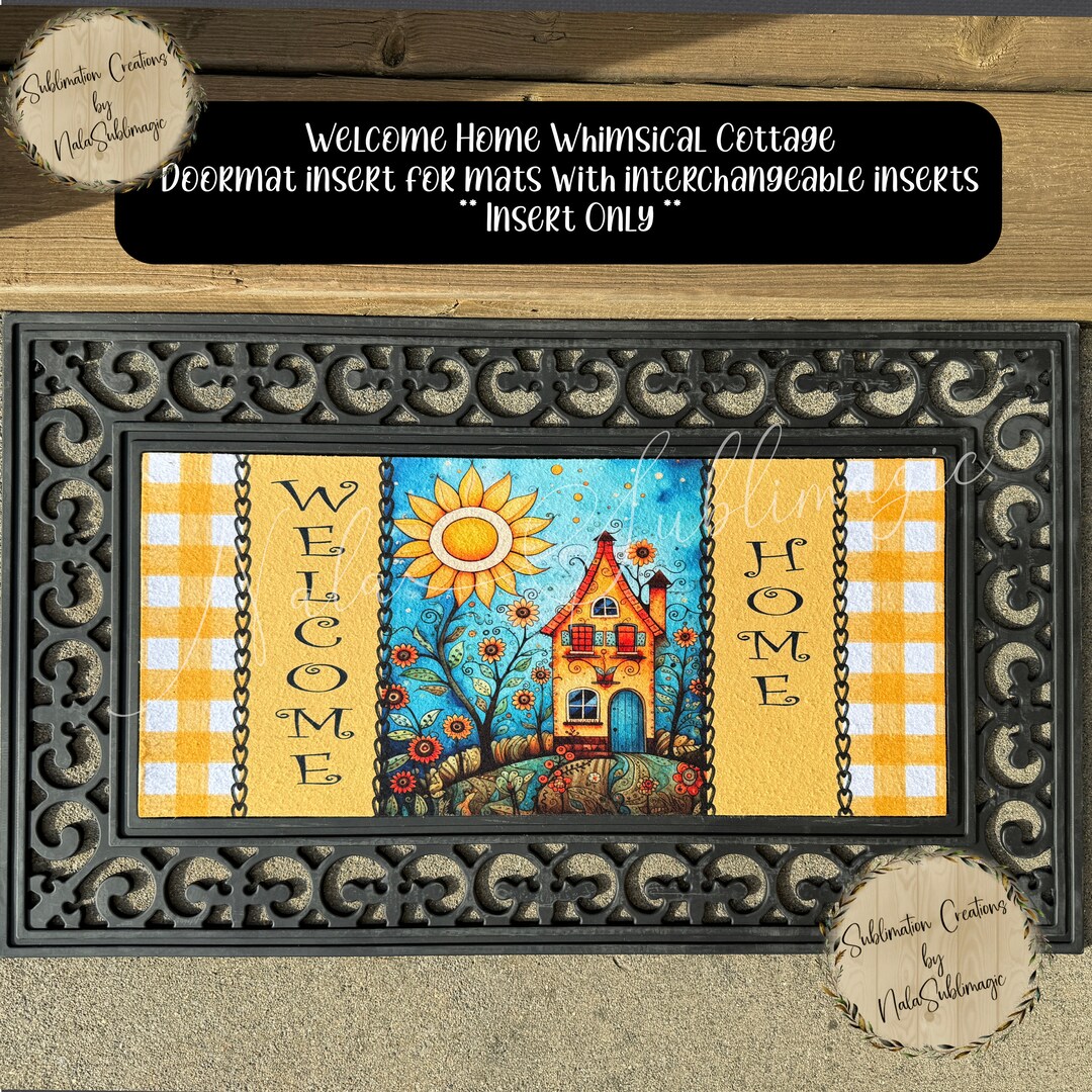 Whimsical Cottage Welcome Home (22"w X 9.8"h)- Custom Made Switchable ...