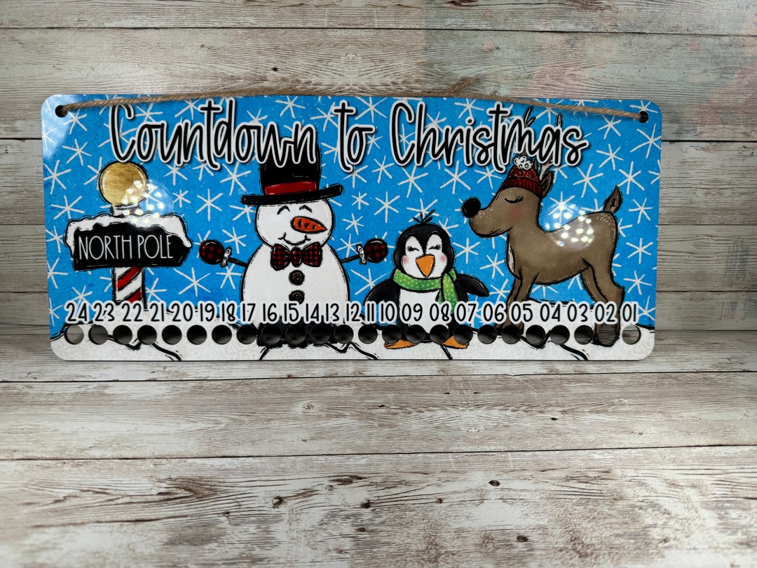 North Pole Snowman Penguin Reindeer Countdown to Christmas Advent ...