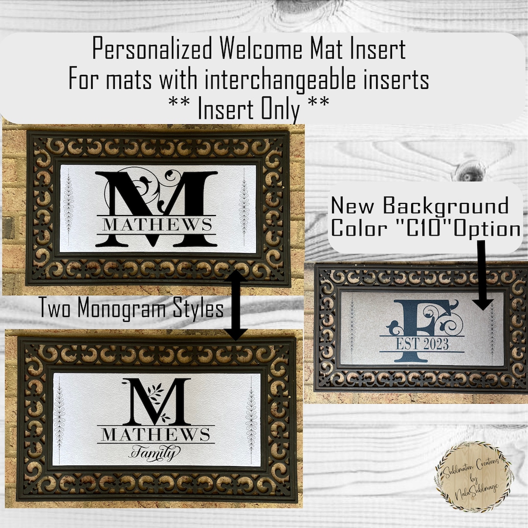 Personalized Doormat Insert 22w X 10h Custom Made Switchable Doormat ...