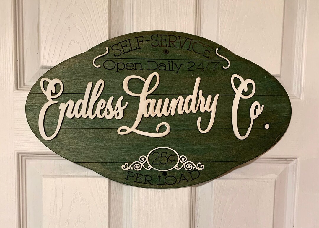 Endless Laundry Co. Wooden Sign, Laundry Room Hanging - Etsy