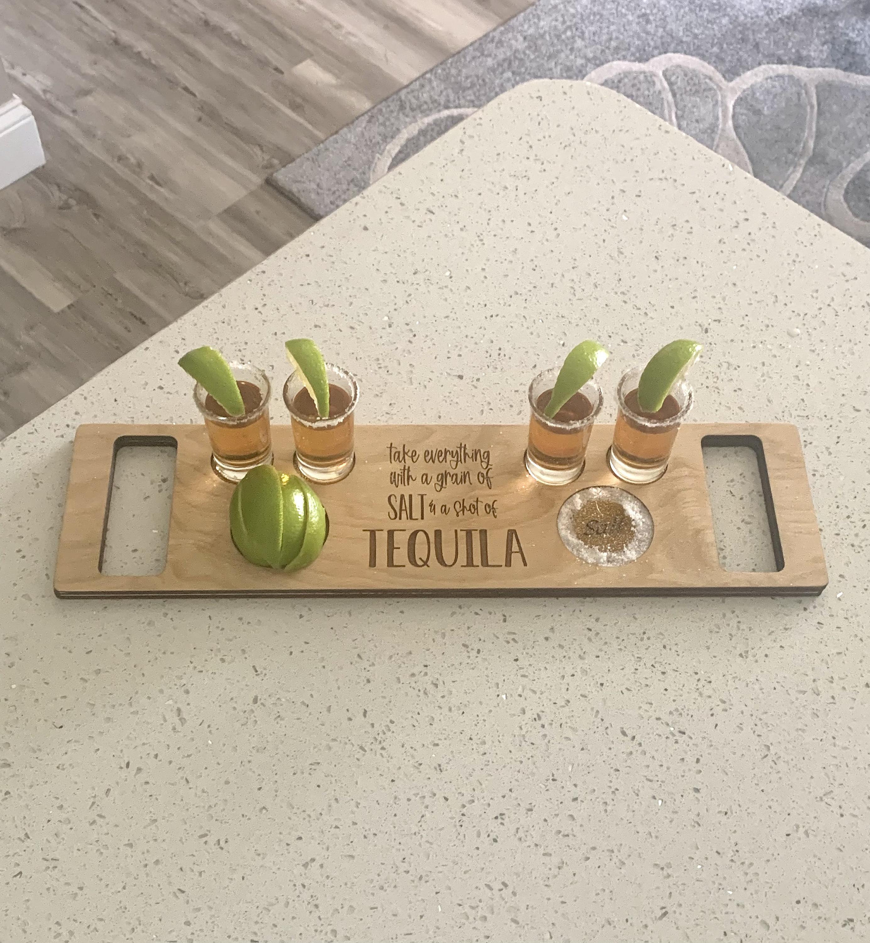 Tequila Shot Serving Tray With Handles, Serving Tray, Shot Board ...