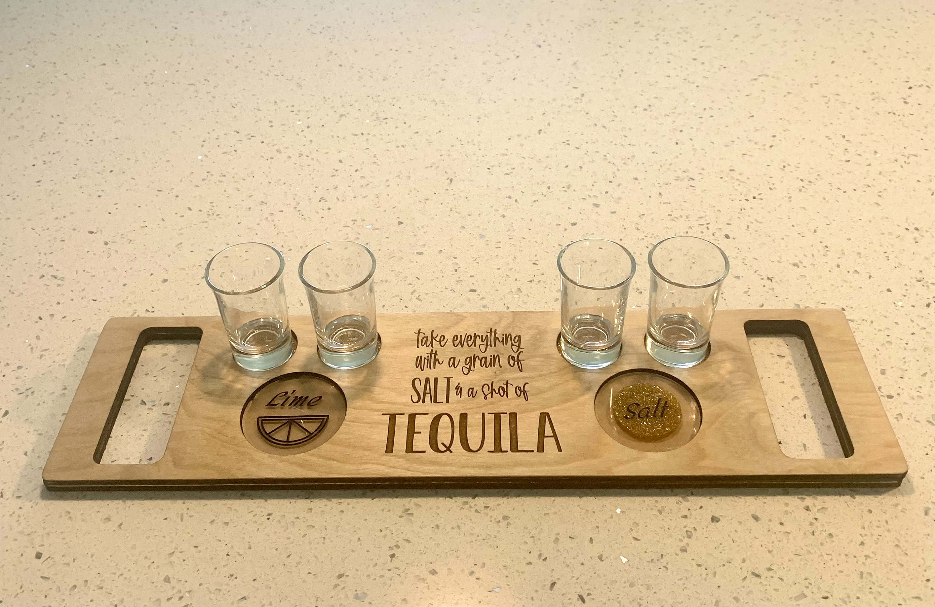 Tequila Shot Serving Tray With Handles Serving Tray Shot - Etsy