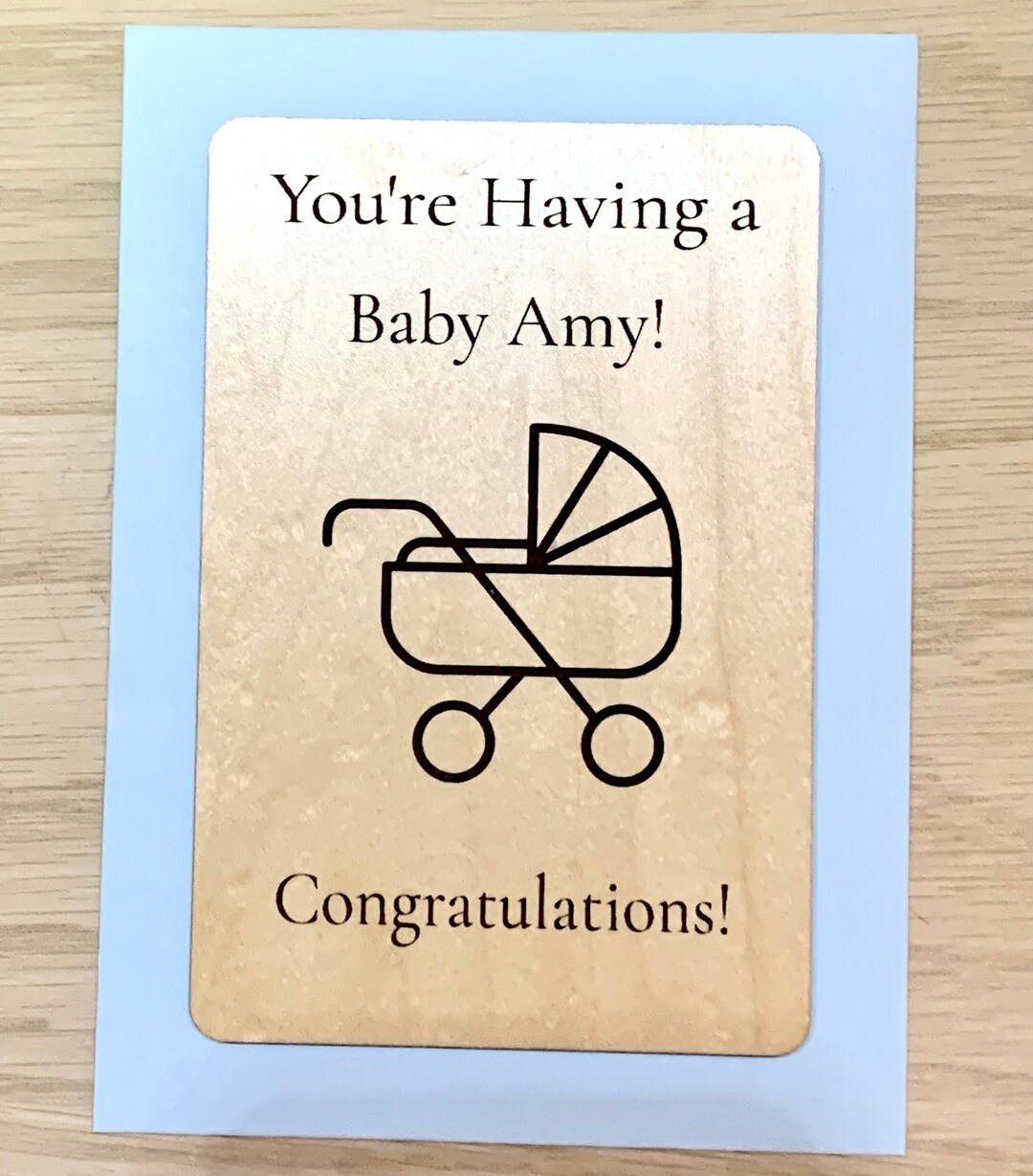 Custom Wooden Baby Shower/baby Expecting Cards - Etsy
