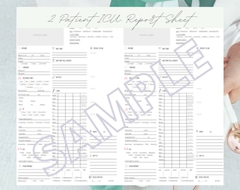 Printable Nursing Report Sheet, ICU Nurse Report Sheet PDF, Patient ...