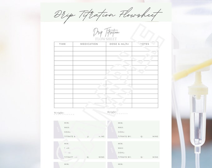 Nursing Drip Titration Flowsheet - Etsy