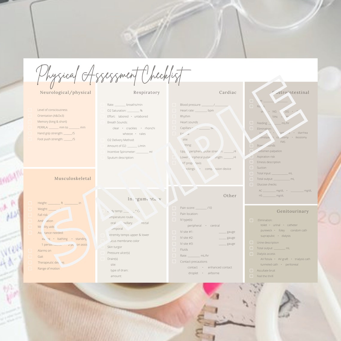 Nursing Student Clinical Checklist (peach) - Etsy