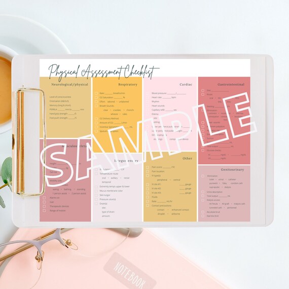 Nursing Student Clinical Checklist multicolored - Etsy