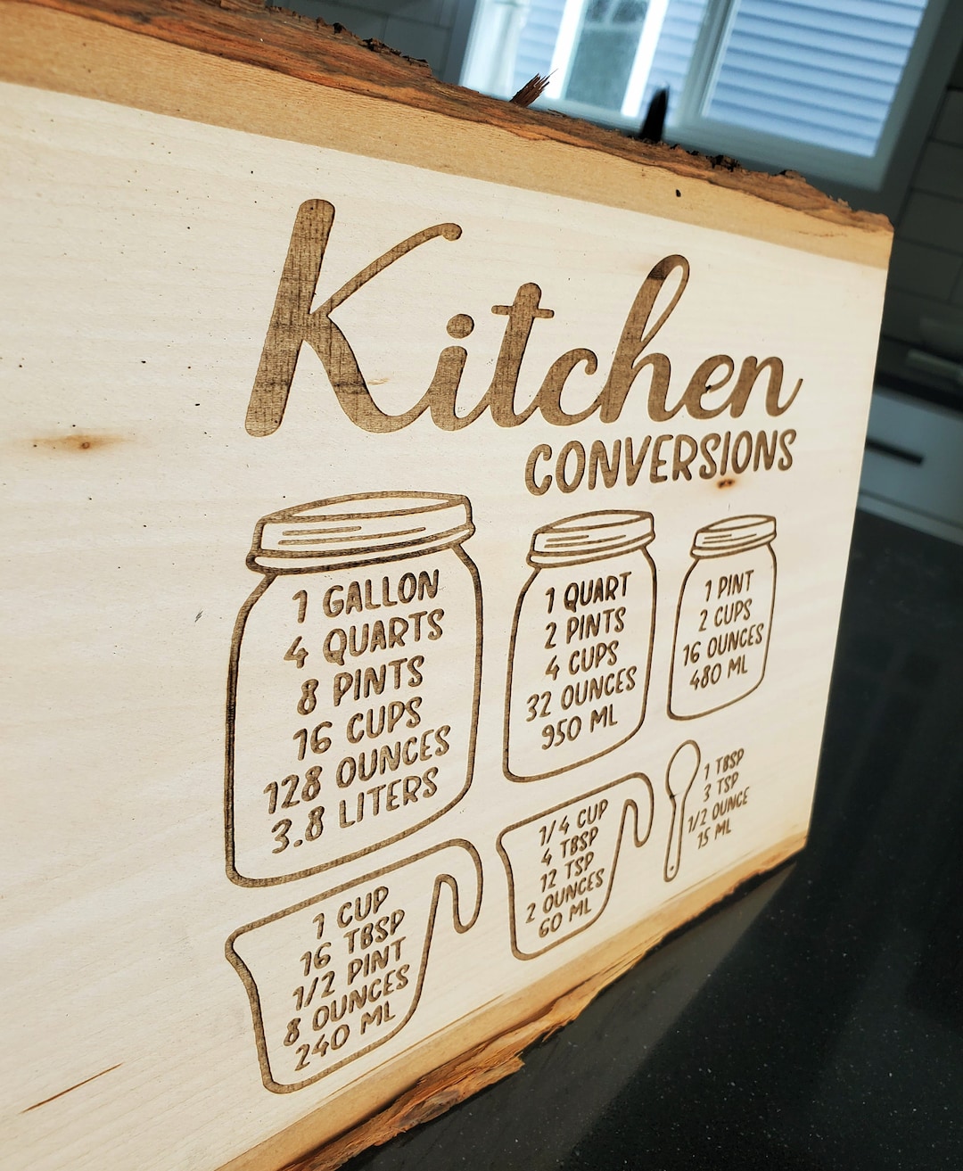 Live Edge Kitchen Conversion Wall Hang | Gifts for Cooking | Kitchen ...