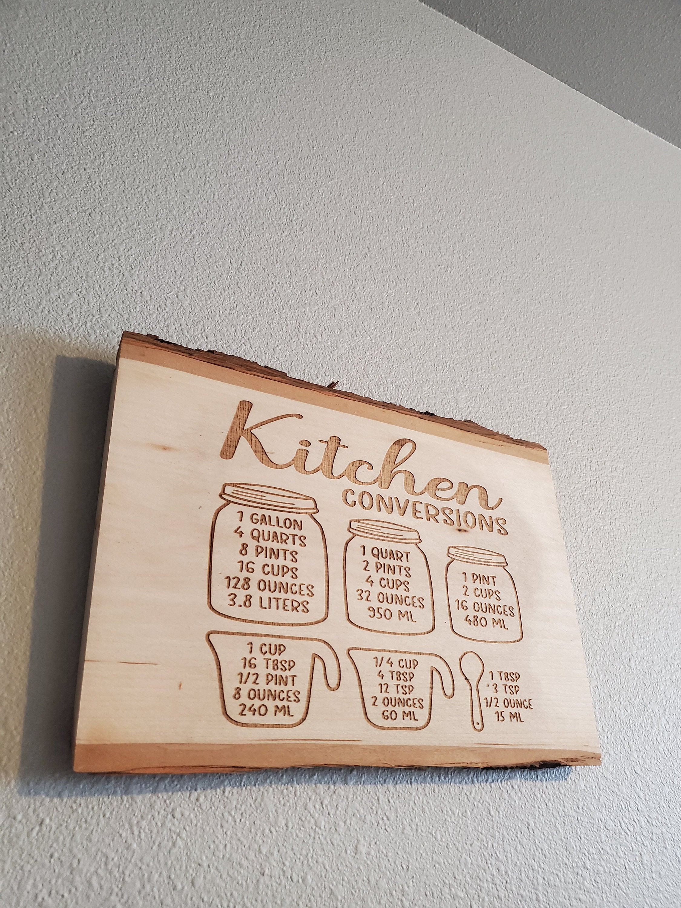 Live Edge Kitchen Conversion Wall Hang | Gifts for Cooking | Kitchen ...