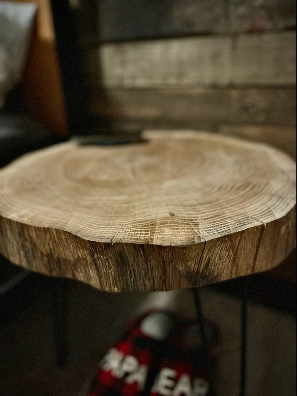 White Oak Slice End Table Etsy