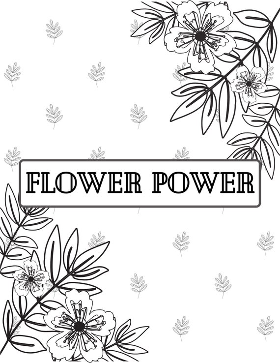 Flower Power Coloring Page | Etsy