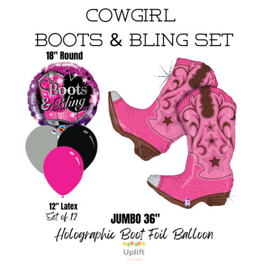 Jumbo Pink Cowgirl Boot Balloon | Western Balloons | Nash Bash Boot ...