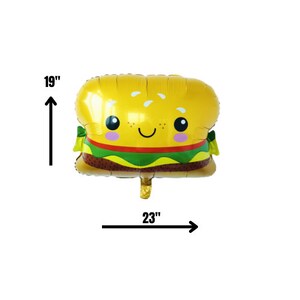 Happy Hamburger Balloon | Food Balloons | Cookout Party Decor | Burger ...