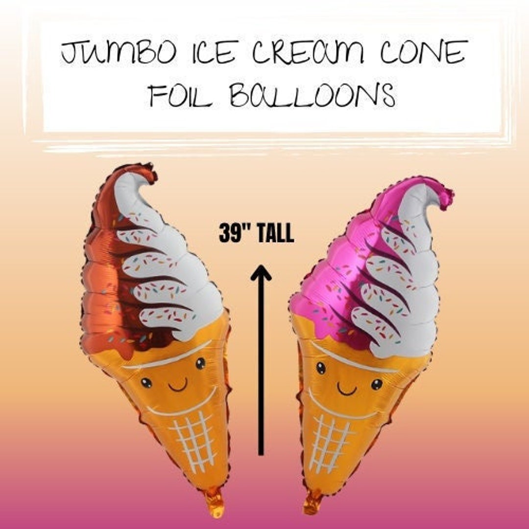Ice Cream Cone Foil Balloons | Birthday Balloons | Ice Cream Party ...