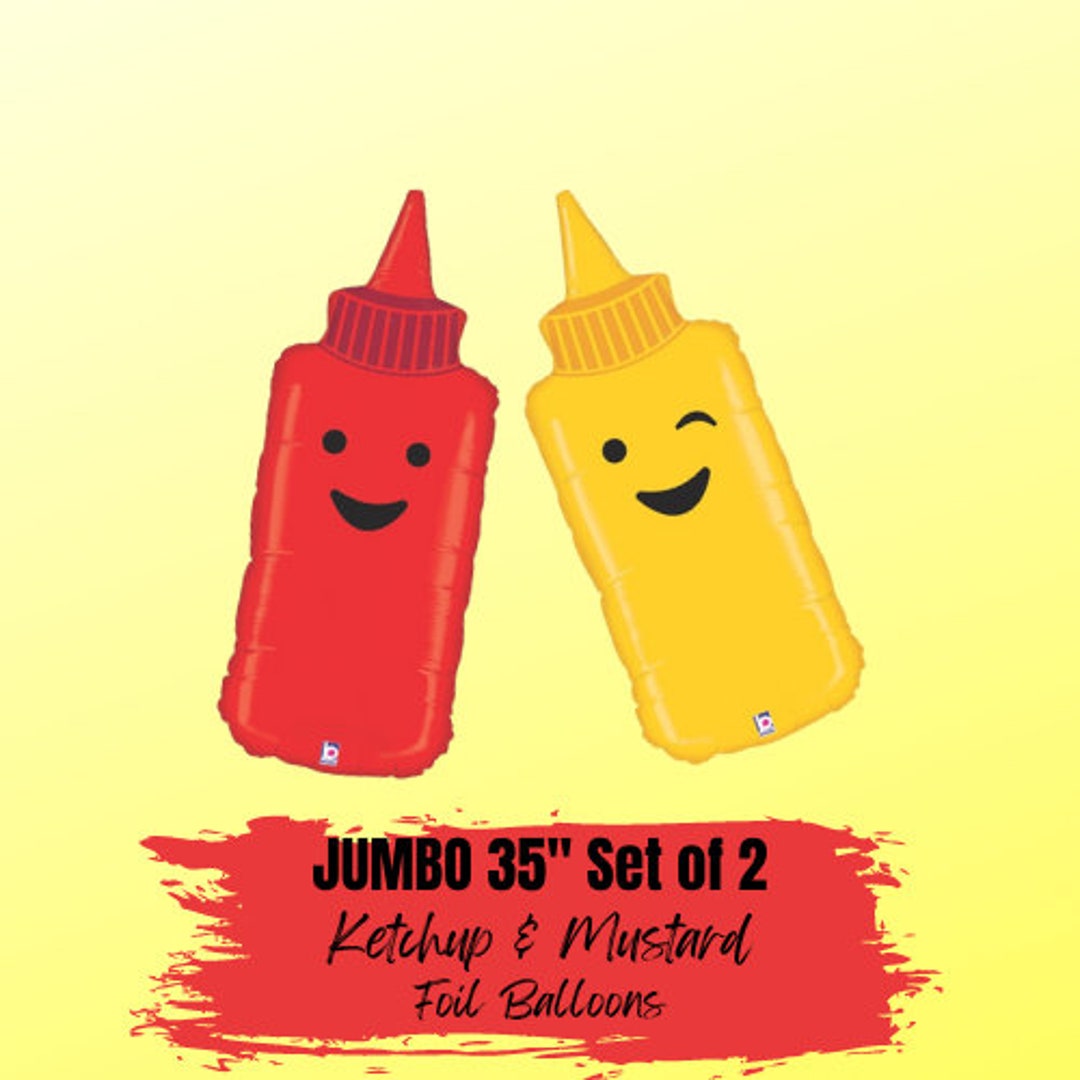 JUMBO Ketchup & Mustard Balloon Set | Ketchup Balloon | Mustard Balloon ...