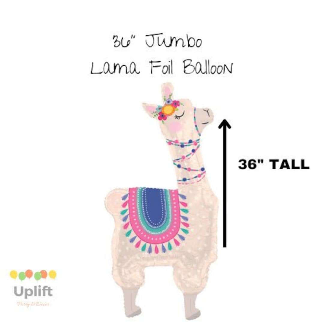 36" Jumbo Llama Foil Balloon | Llama Party | Llama Birthday | 12" Latex ...