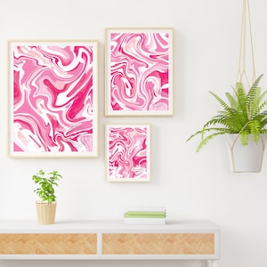 Preppy Wall Art Set of 3, Preppy Room Decor Set of 3, Preppy Paintings ...