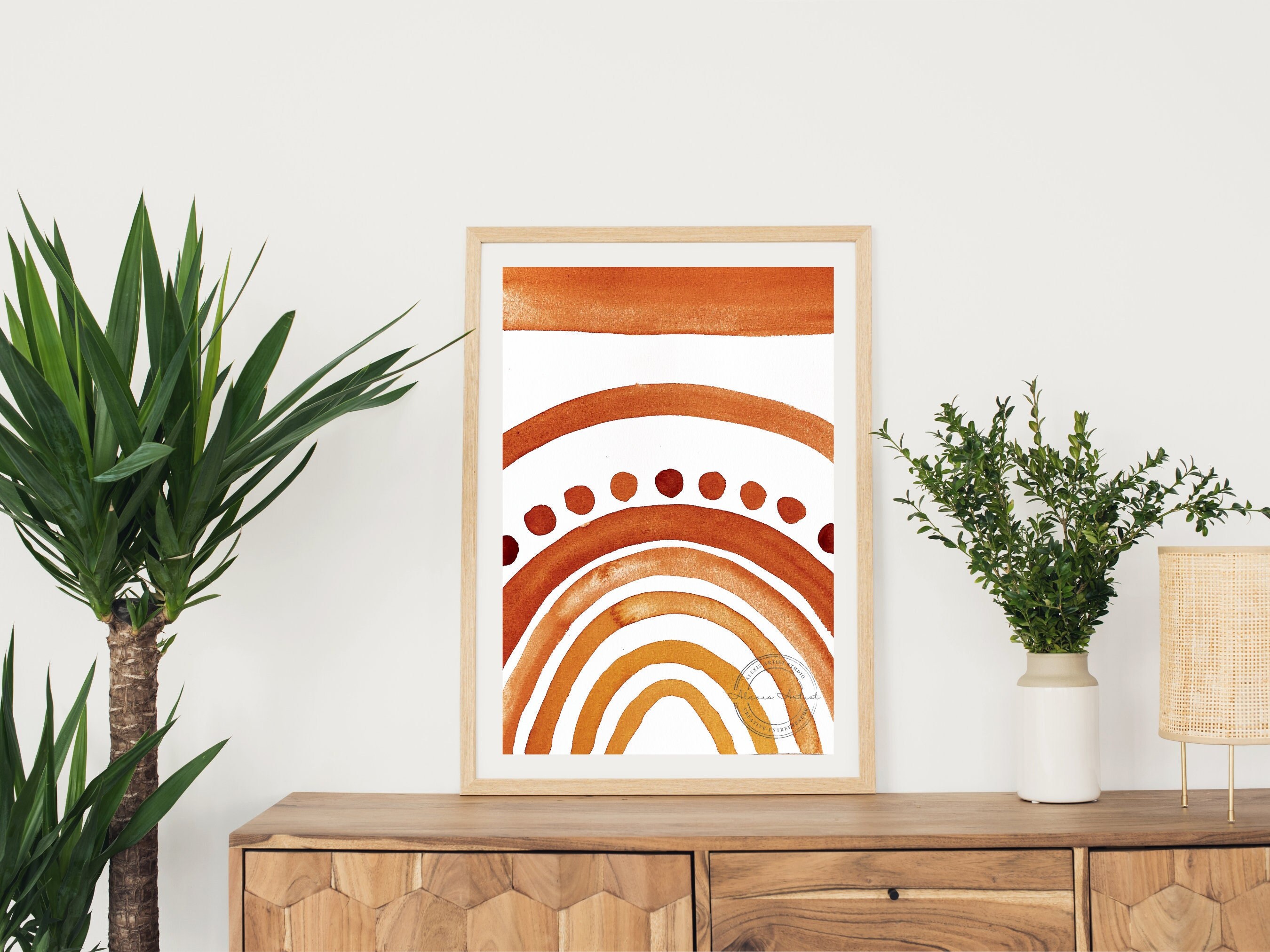 Mid Century Wall Art, Neutral Rainbow Wall Art, Printable Wall Art ...