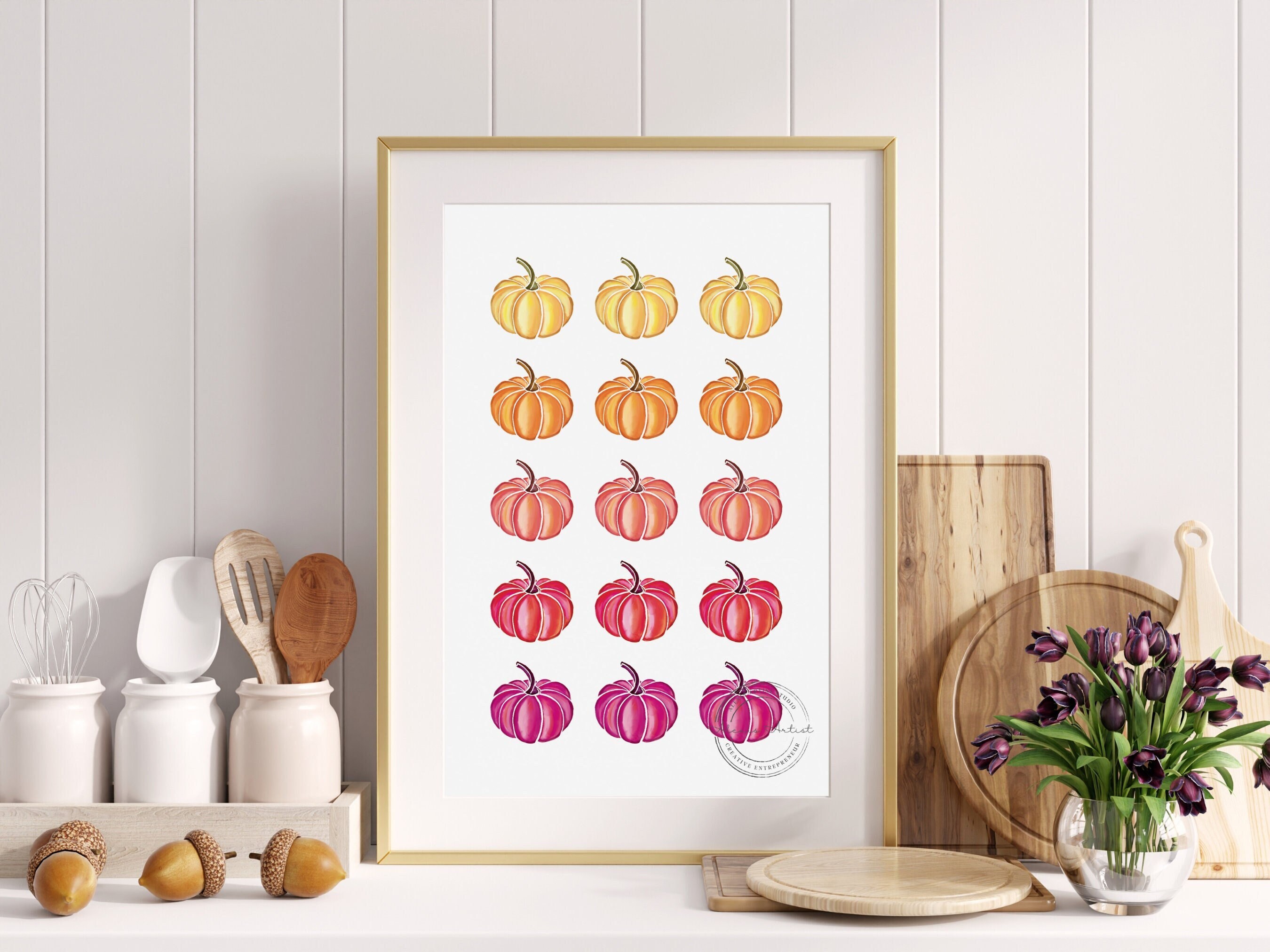 Fall Printable Wall Art, Halloween Wall Art Printable, Pumpkin Wall Art ...