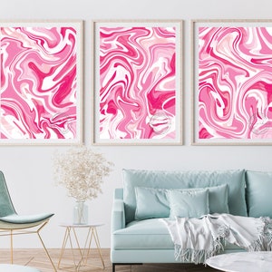 Preppy Wall Art Set of 3, Preppy Room Decor Set of 3, Preppy Paintings ...