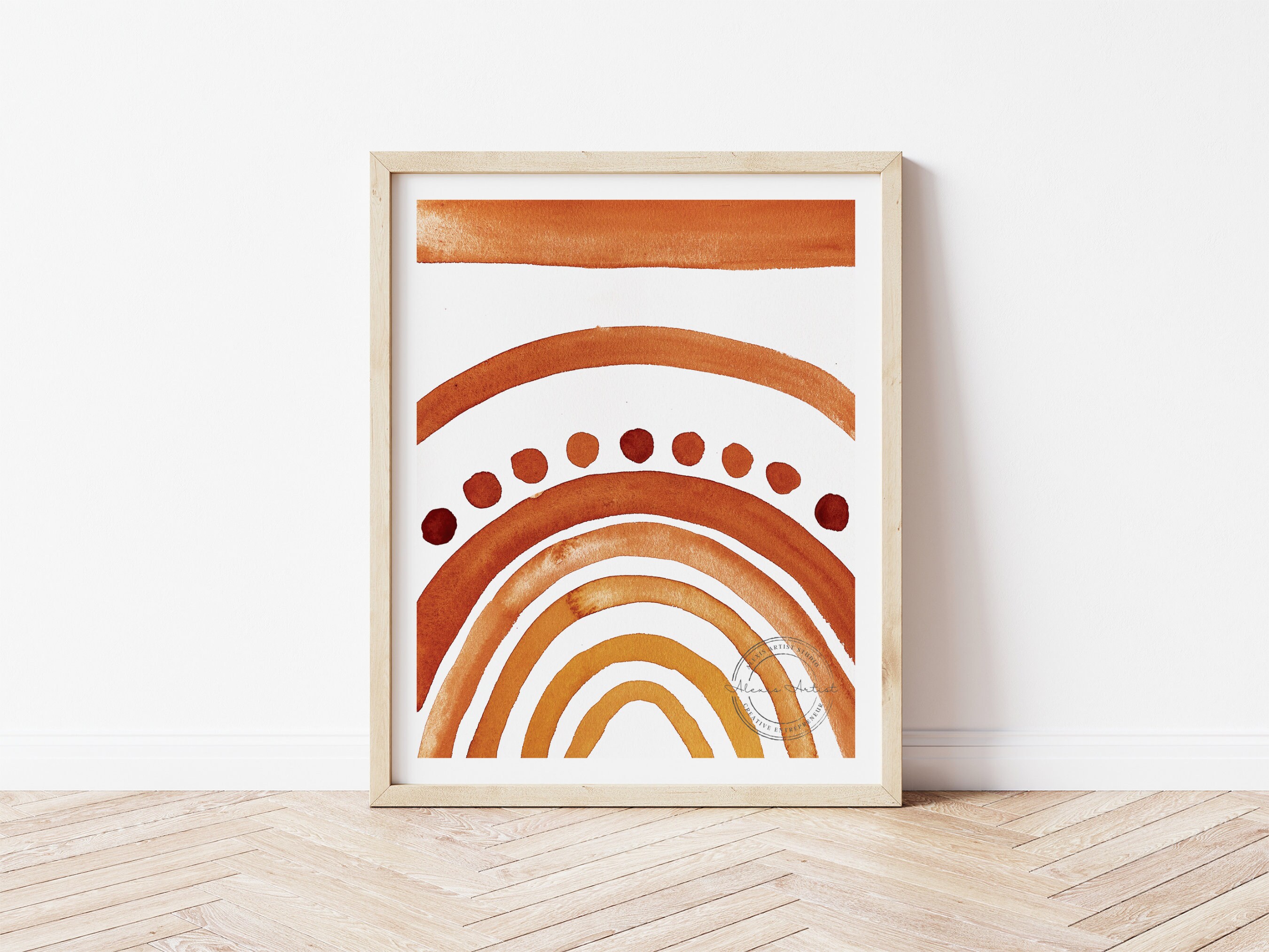 Mid Century Wall Art, Neutral Rainbow Wall Art, Printable Wall Art ...