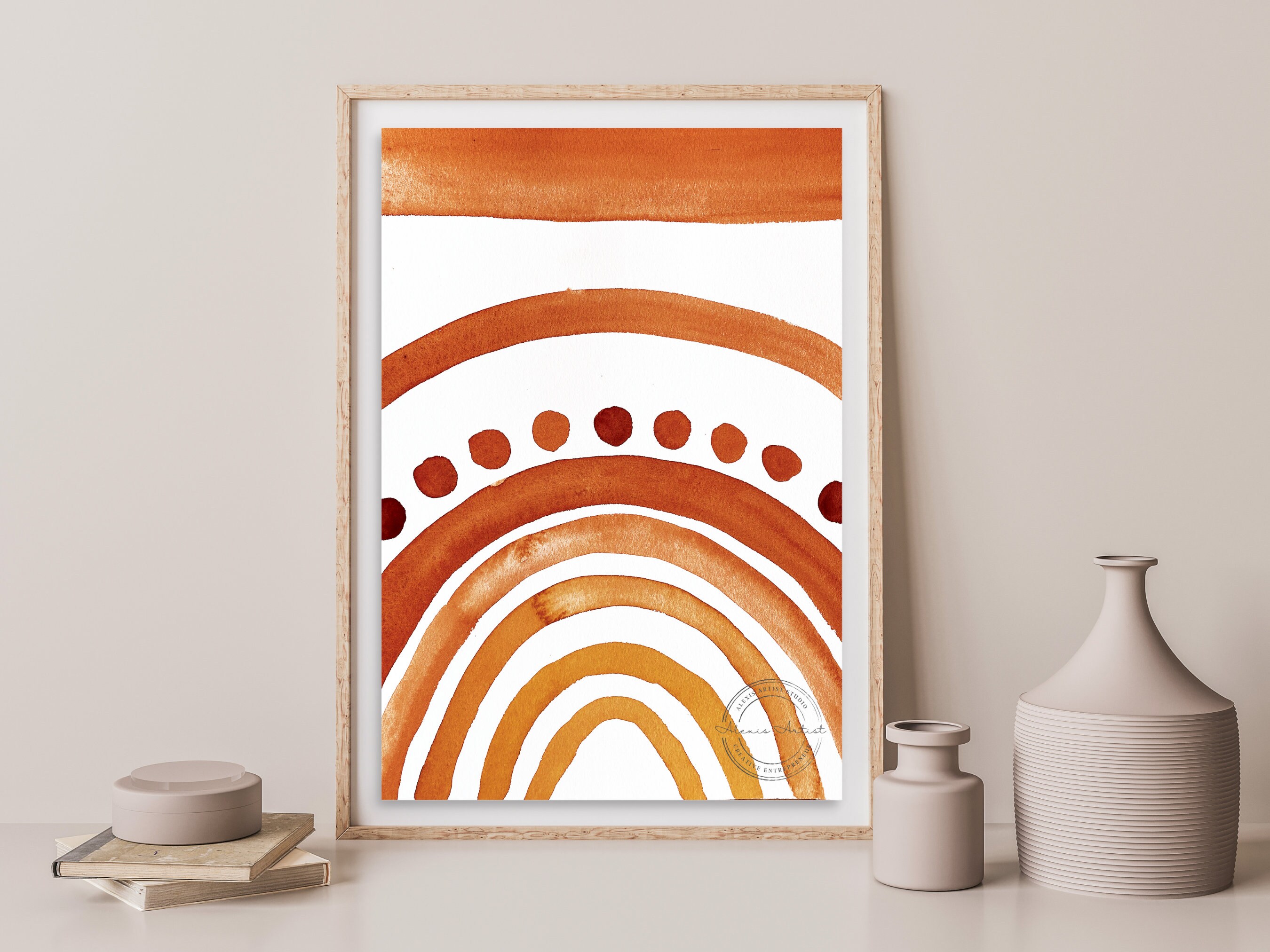 Mid Century Wall Art, Neutral Rainbow Wall Art, Printable Wall Art ...