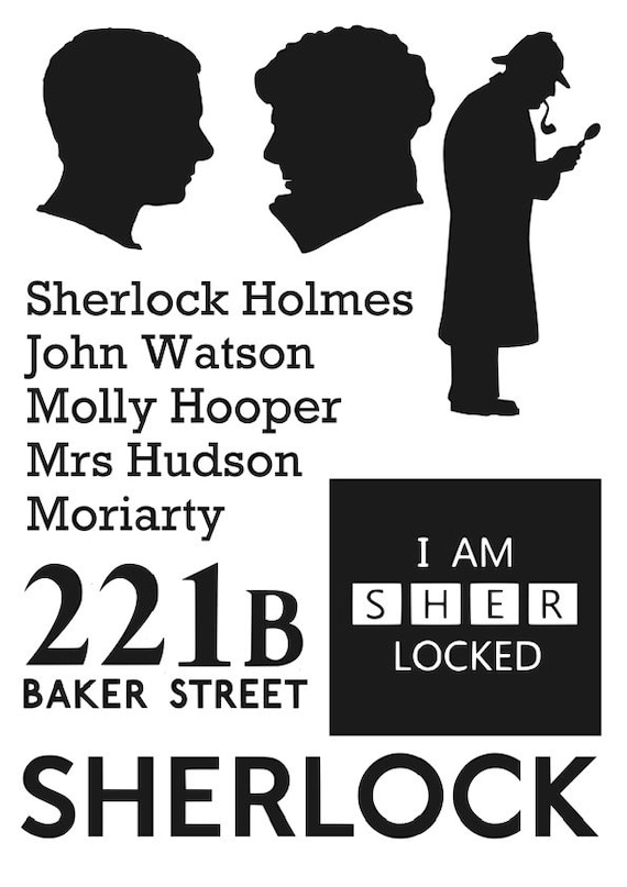 Sherlock Vinyl Sticker Set A4 11 Stickers Included - Etsy