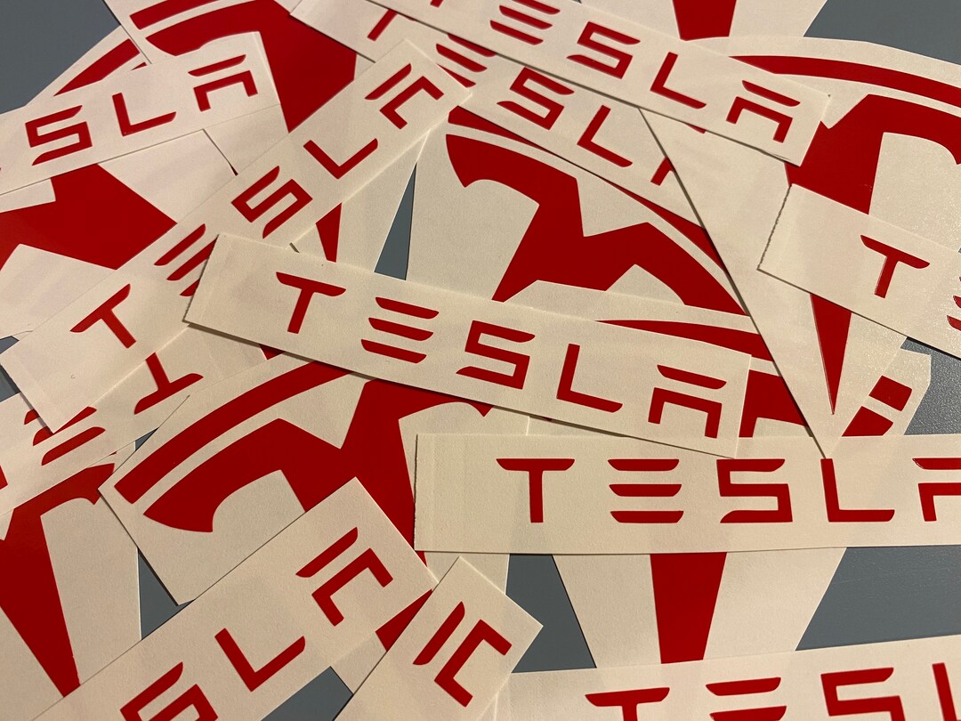 TESLA Car Make Logo - Vinyl Sticker - Etsy
