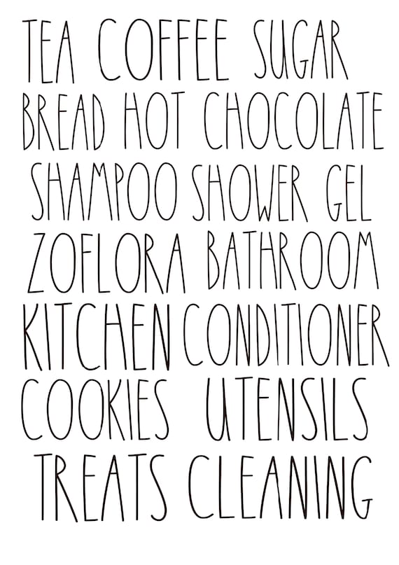 Rae Dunn Inspired Font Household Items - Etsy UK