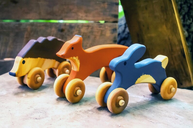 Toddler Push Toys | Woodland Animals | Handcrafted - Etsy