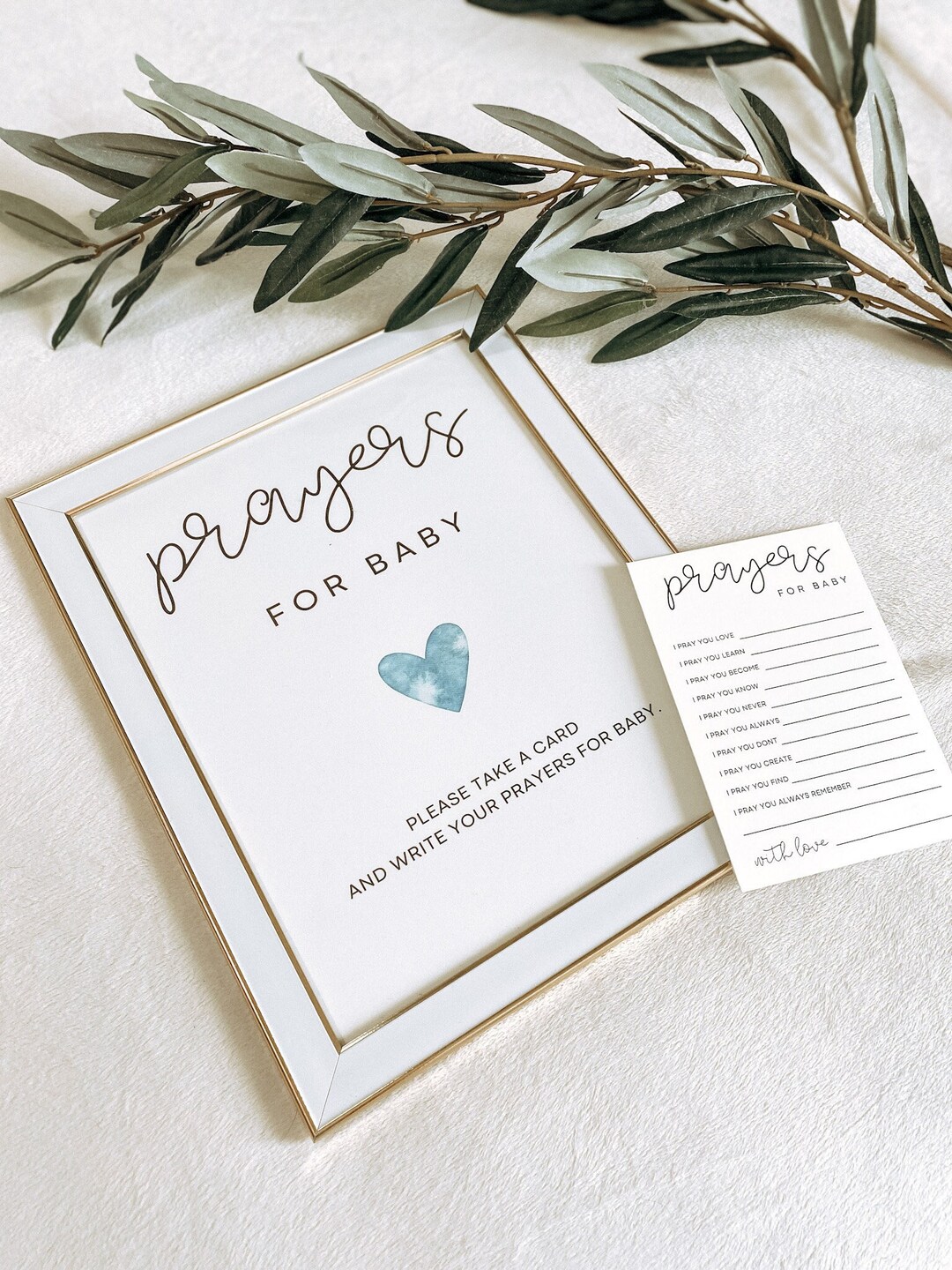 Prayers for Baby Sign & Card, Instant Download, Baby Shower Decor ...