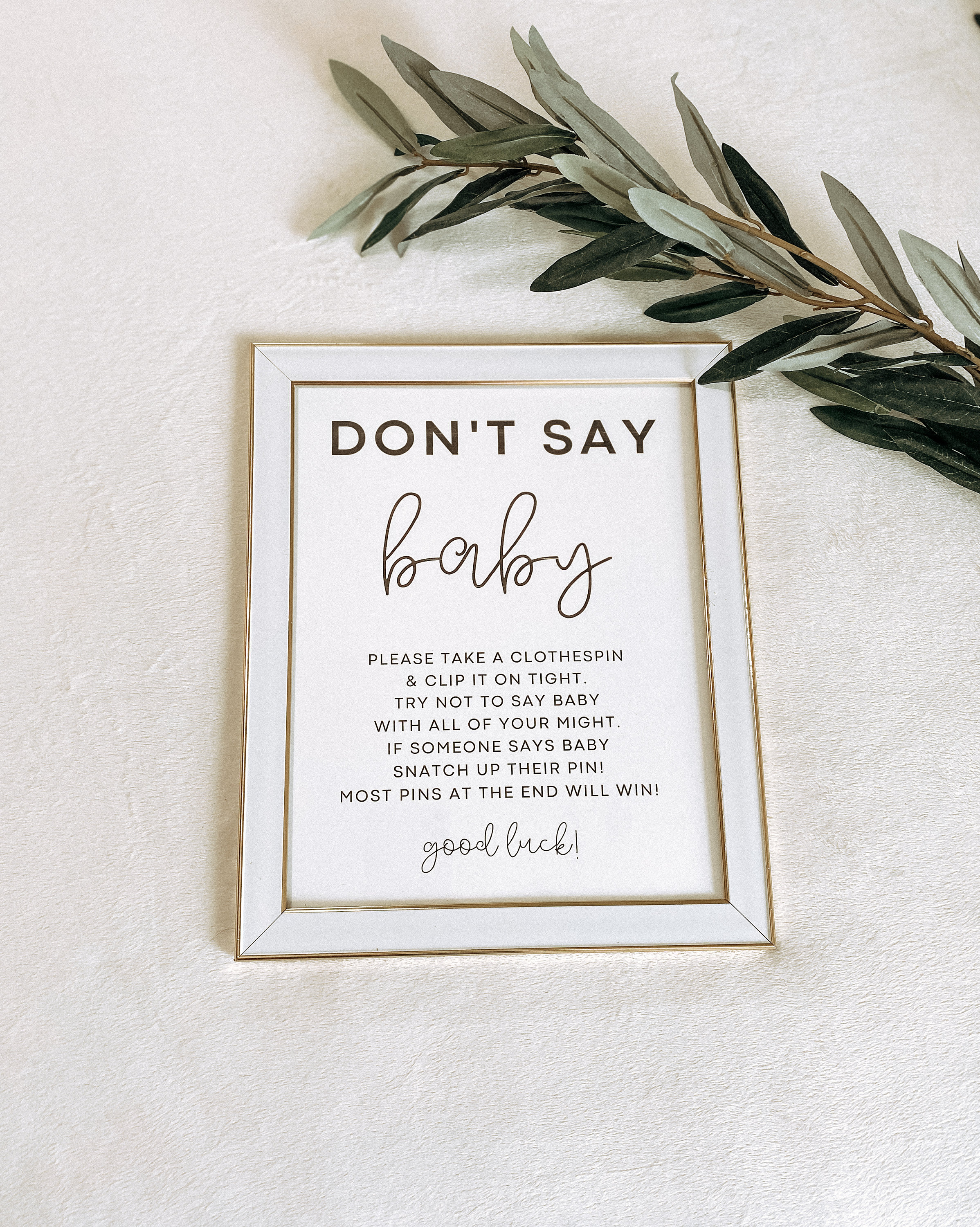 Don't Say Baby Game Sign, Instant Download, Baby Shower Decor, Games ...